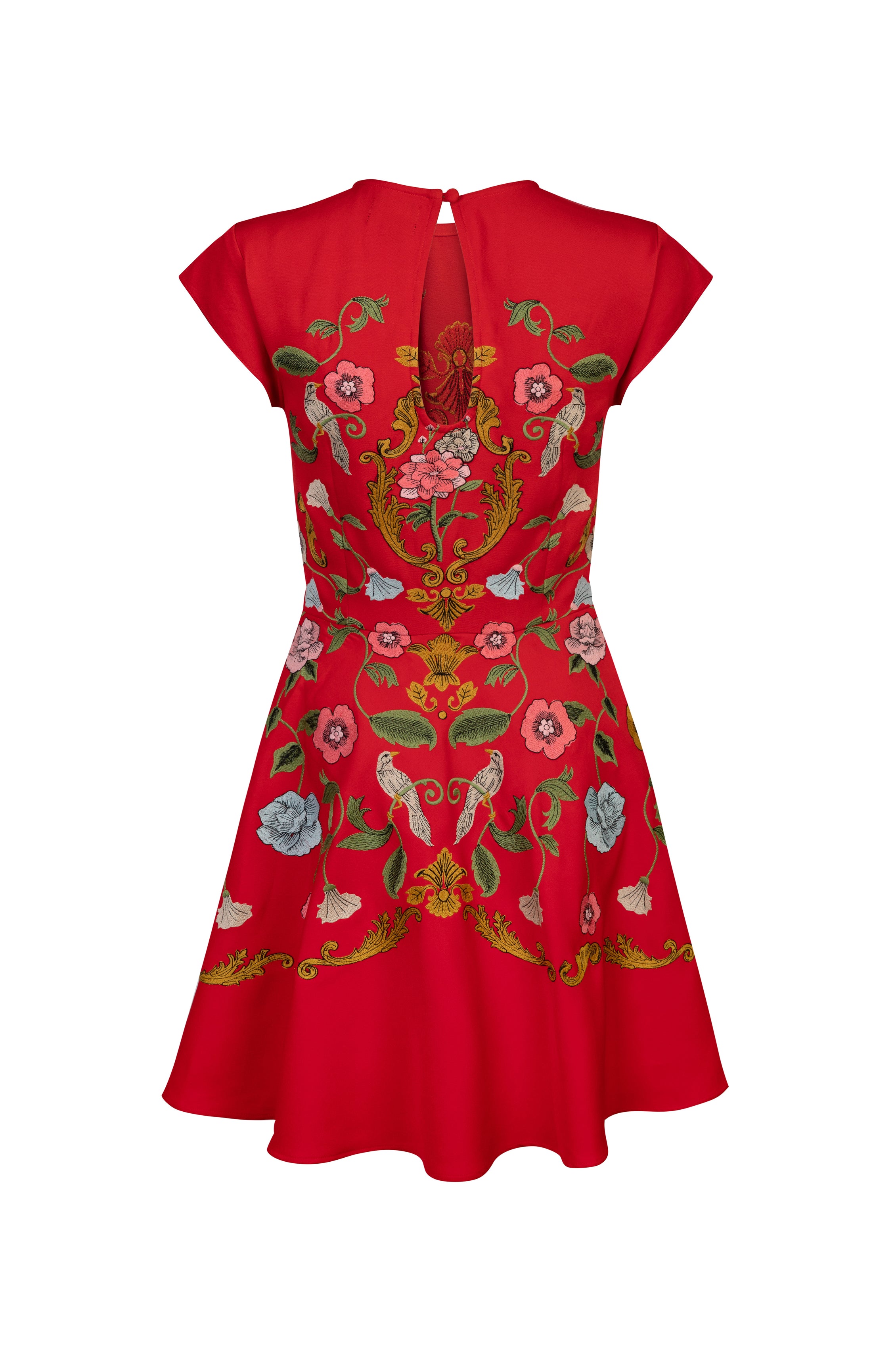Madeline Embroidered Red Mini Dress – Aarabhi London