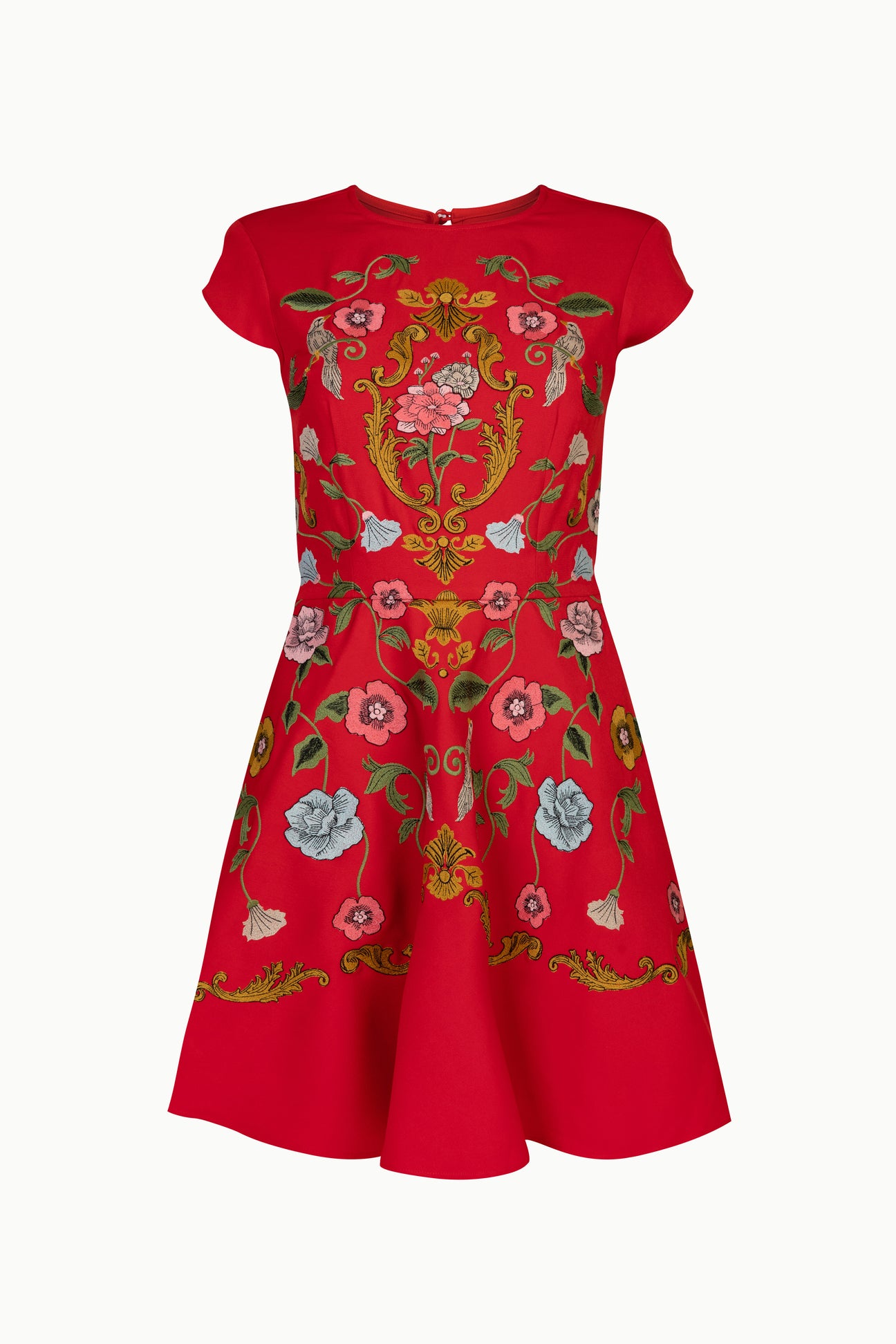 Madeline Embroidered Red Mini Dress – Aarabhi London