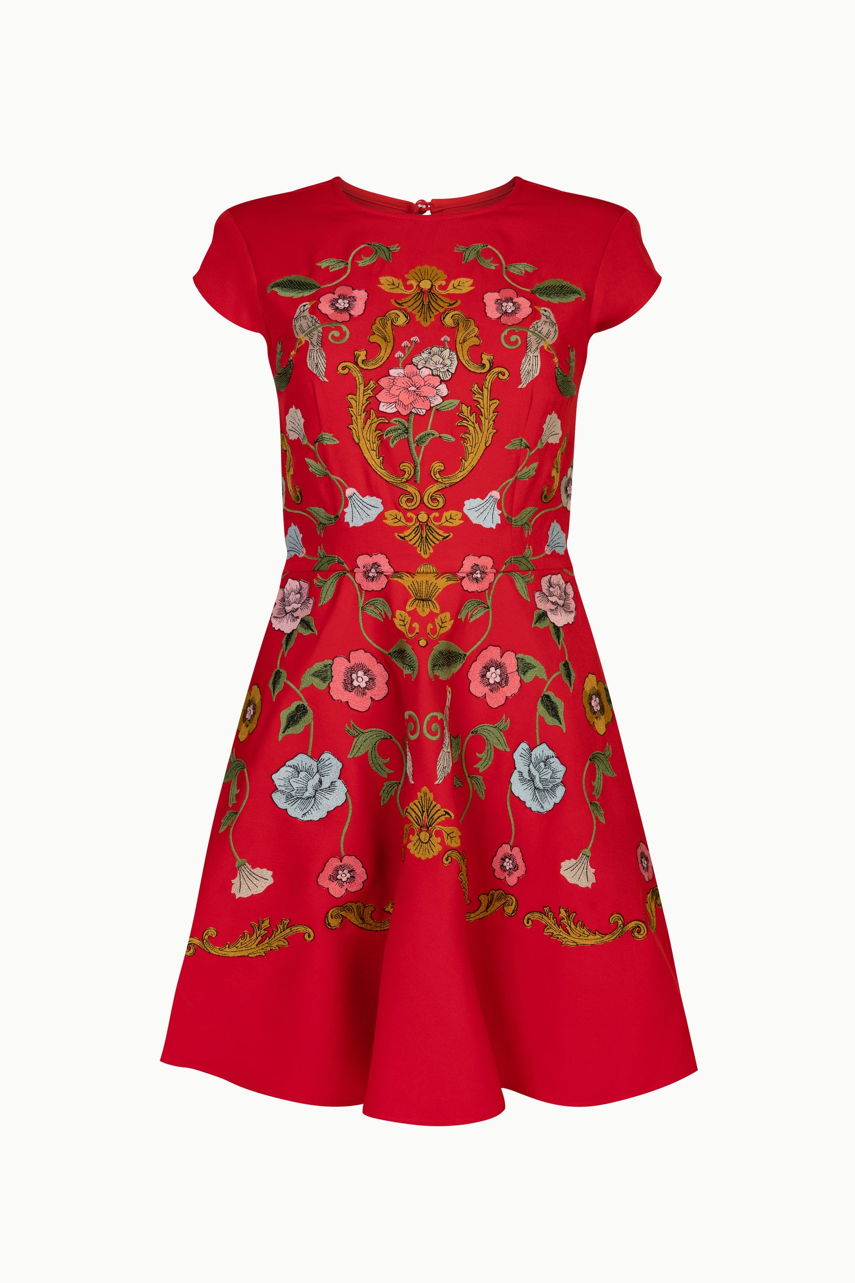 Madeline Embroidered Red Mini Dress – Aarabhi London