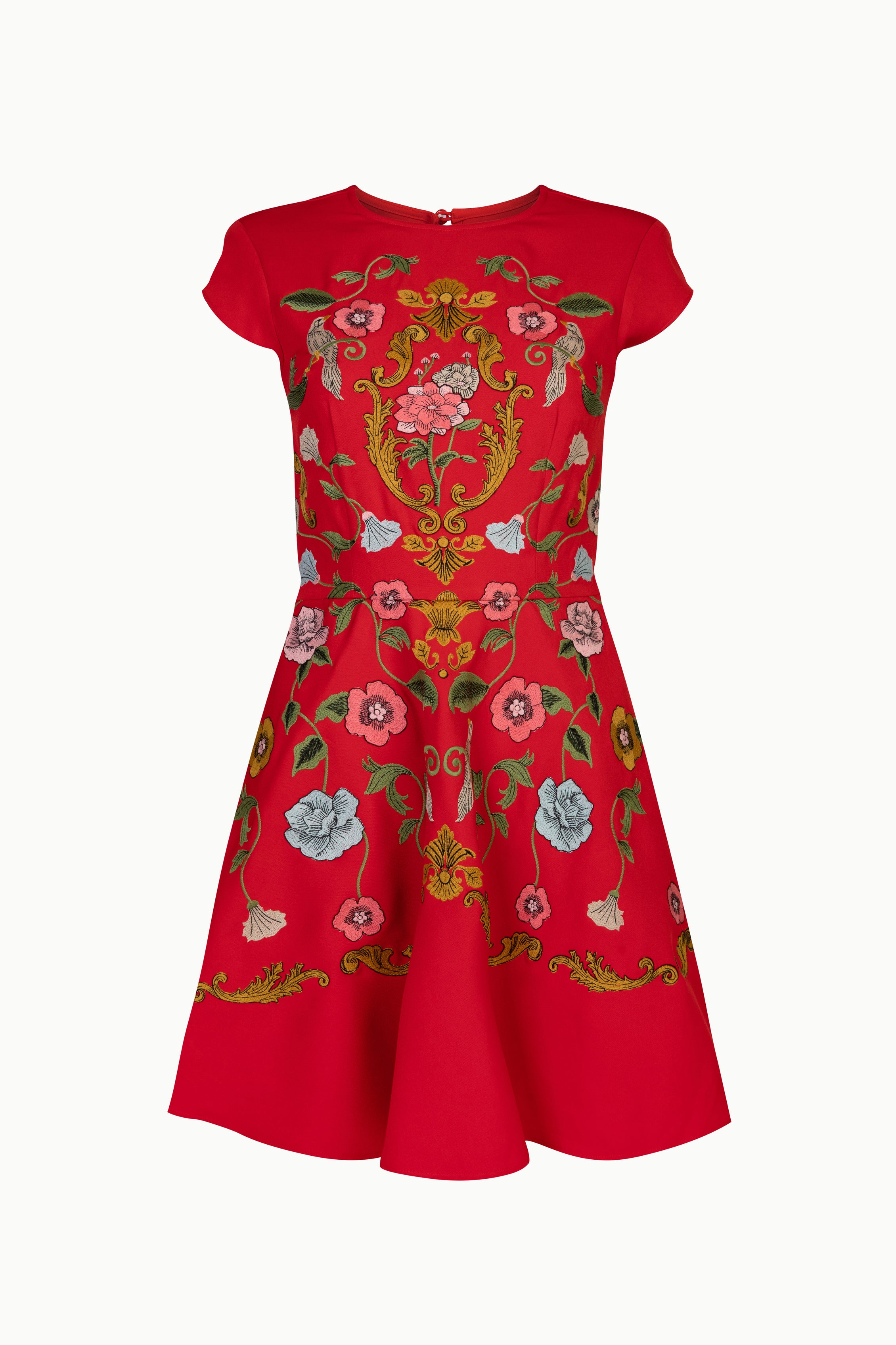 Madeline Embroidered Red Mini Dress – Aarabhi London