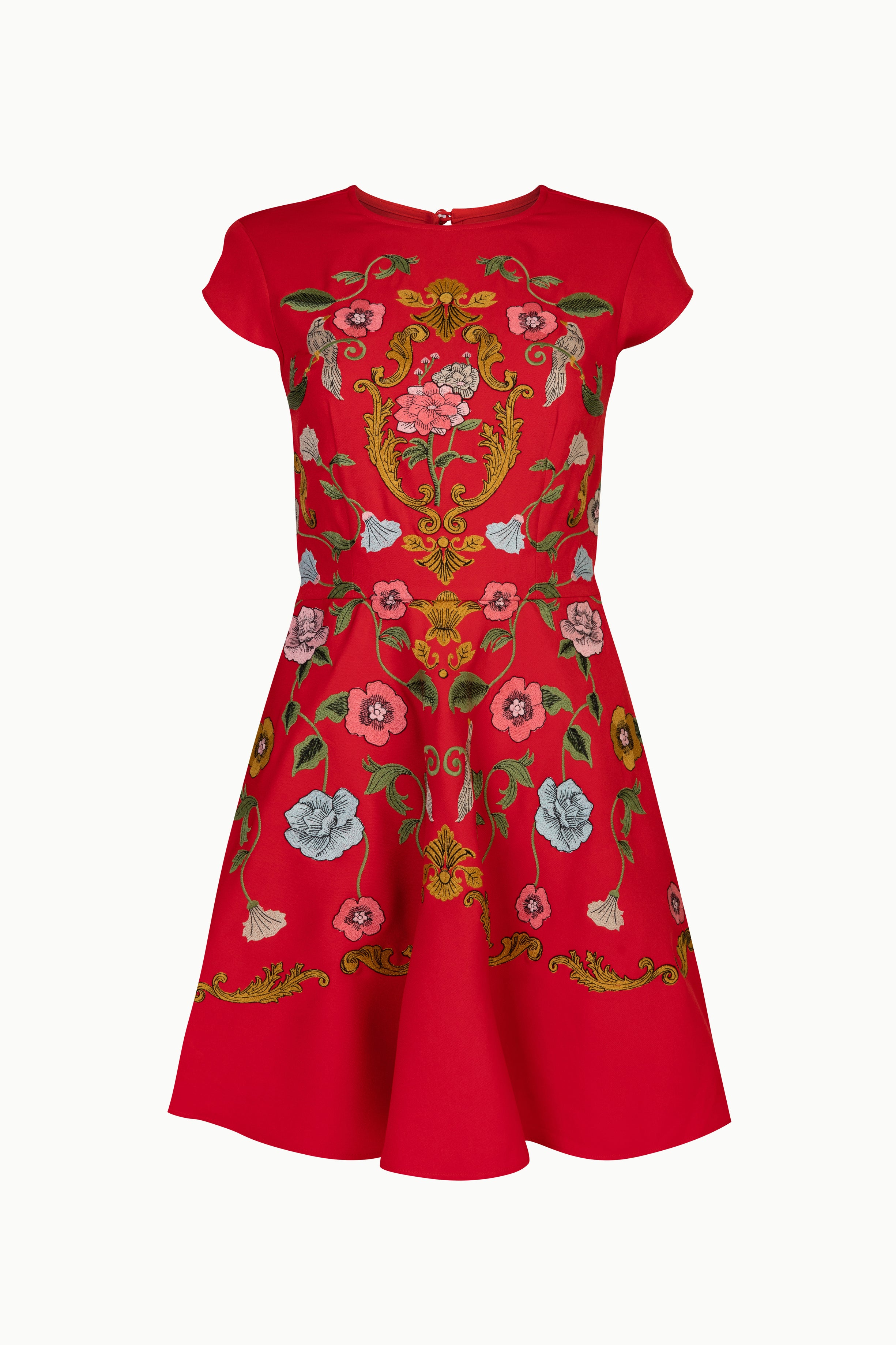 Madeline Embroidered Red Mini Dress – Aarabhi London