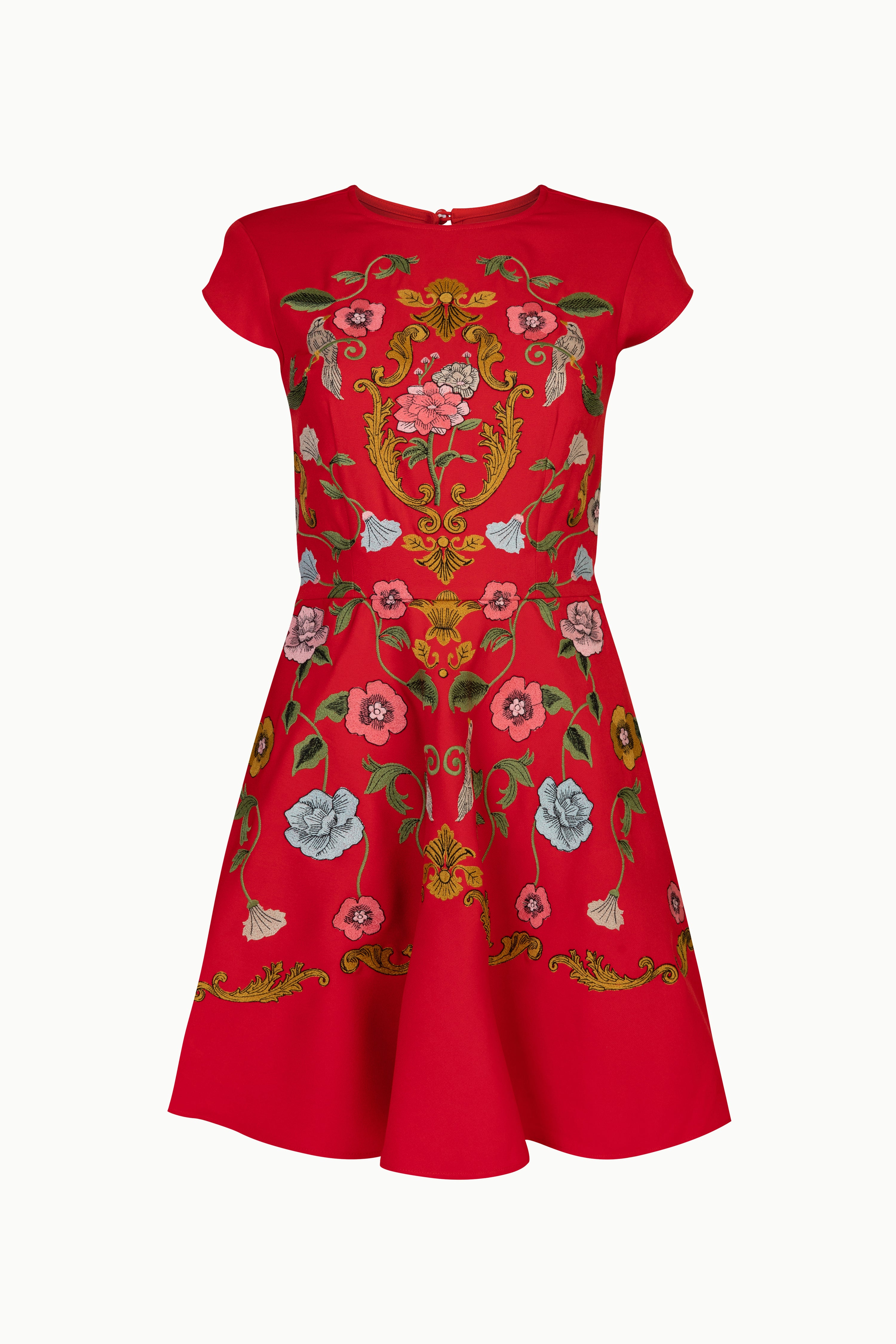 Madeline Embroidered Red Mini Dress – Aarabhi London